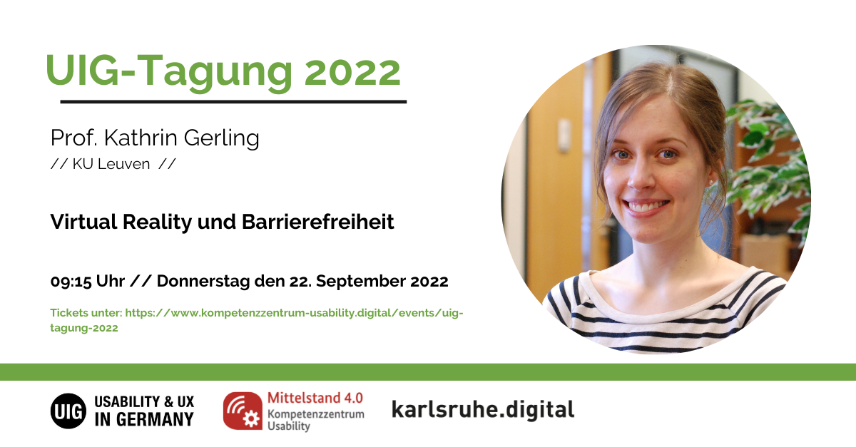 UIG 2022 – Prof. Kathrin Gerling - “Virtual Reality und ...